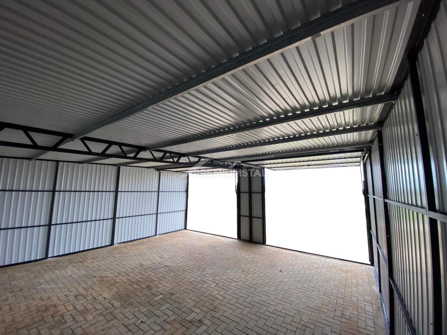 Garaż dwustanowiskow, braż blaszany, blaszak, garaż zielony, zielony ...